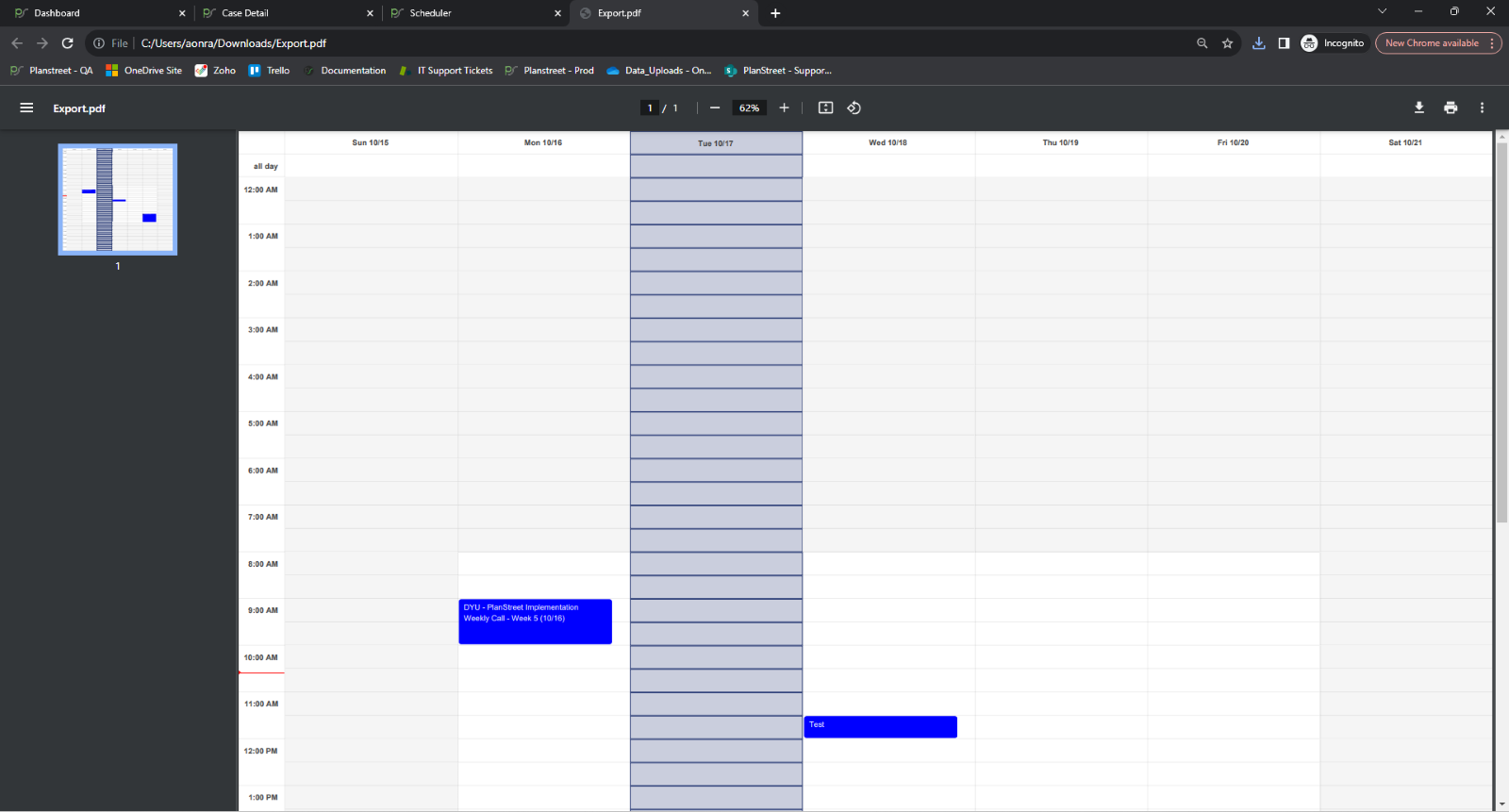 Export Meeting to Pdf/ iCalendar – PlanStreet Support Services