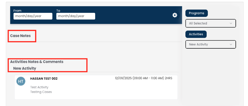 Client Notes – View Notes on a Case File – PlanStreet Support Services