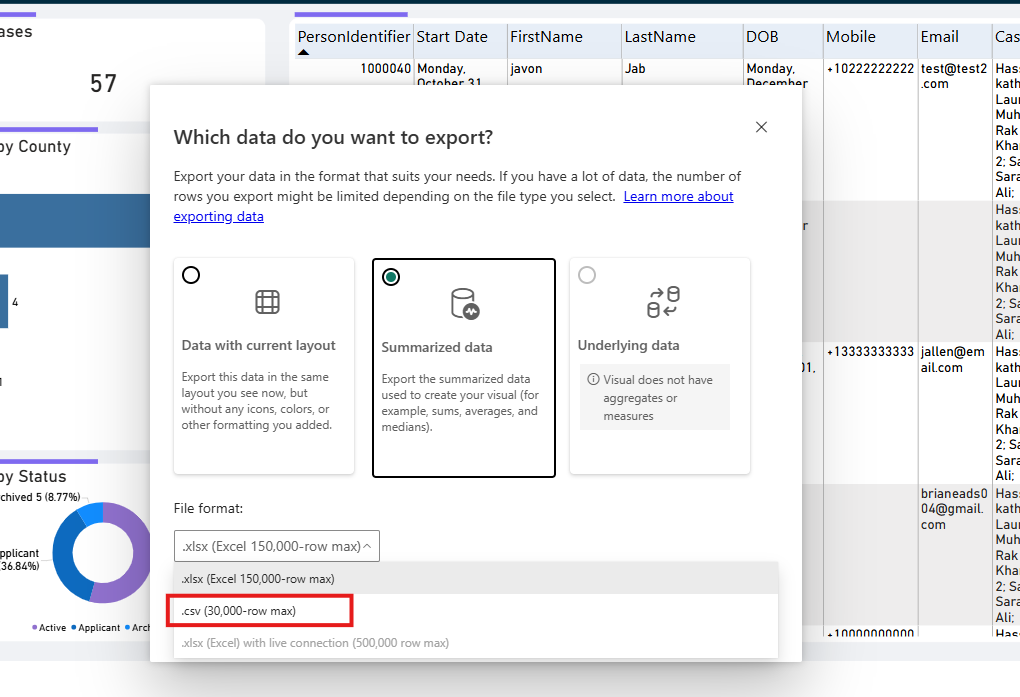How to Export Data from the Dashboard – PlanStreet Support Services
